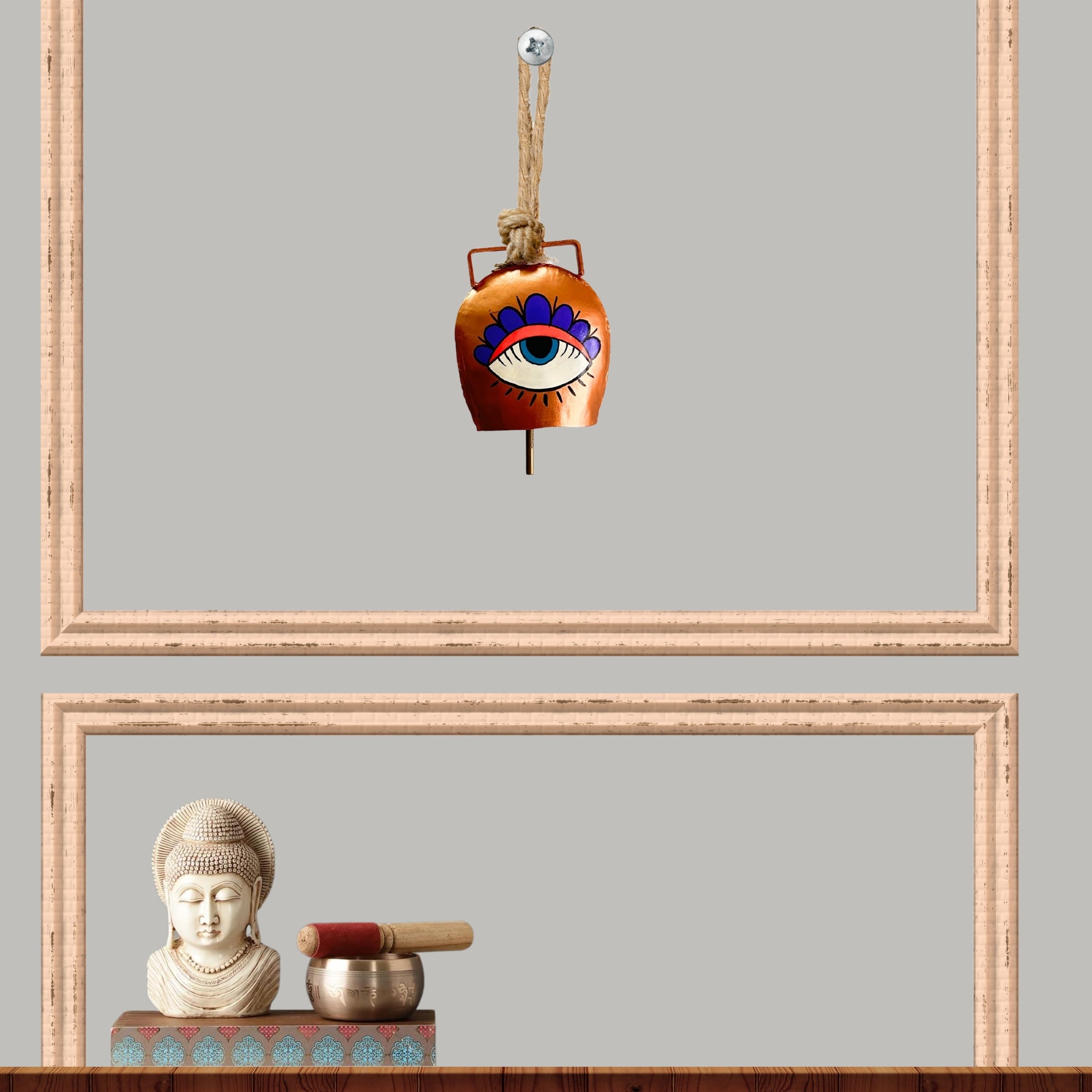 Designer Kesariya Evil Eye Bell for Wall Decor - Orange – JASMEY HOMES