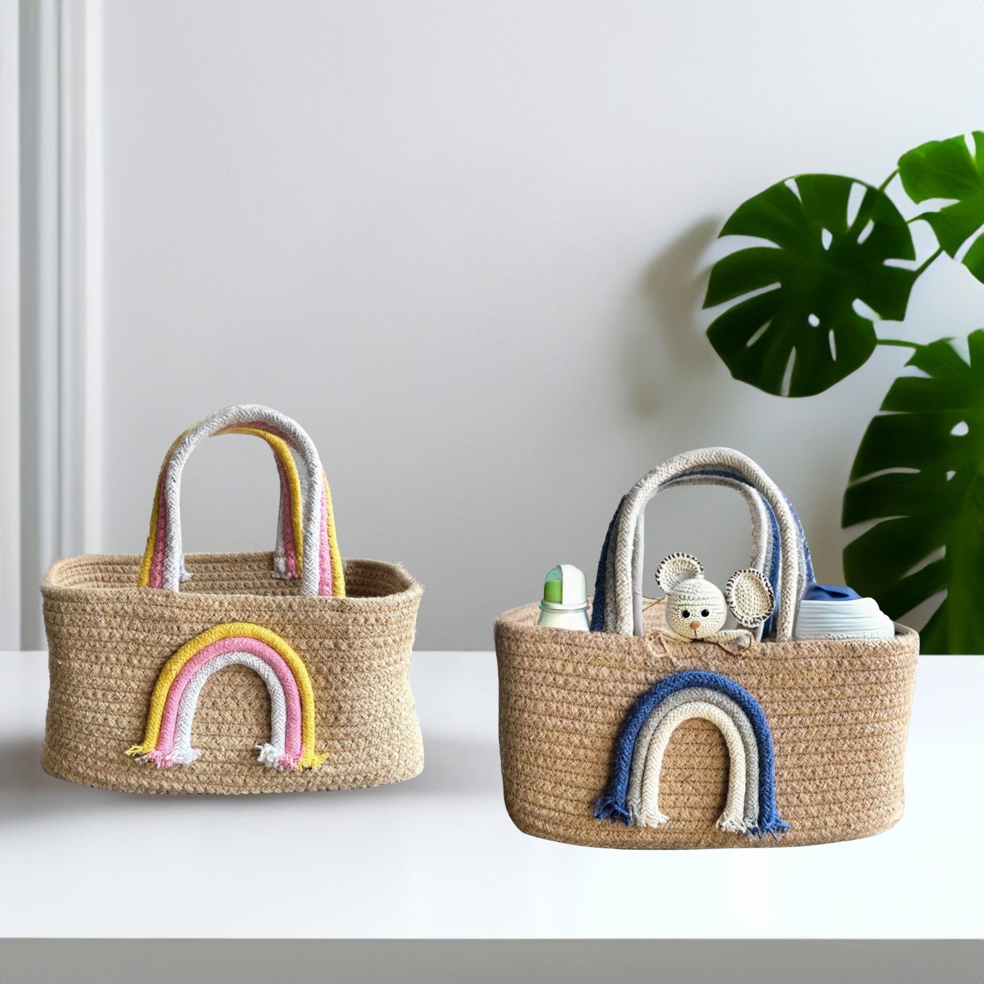 Set of 2 Cotton Rainbow Baskets – JASMEY HOMES